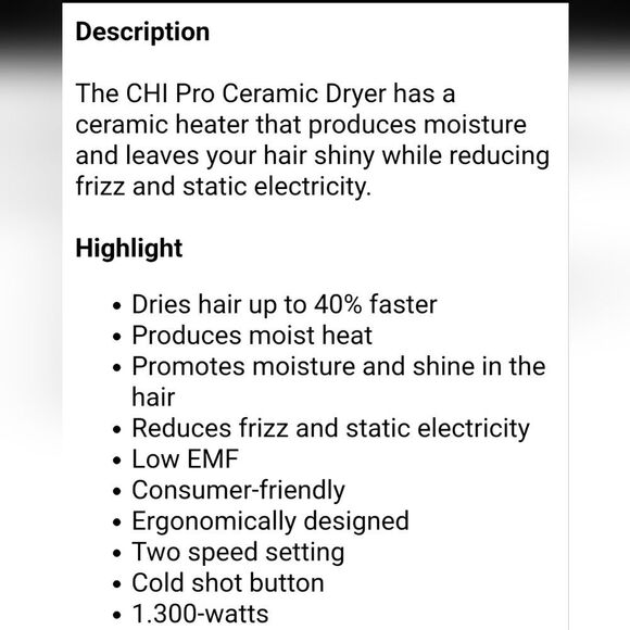 Chi | Hair | Chi Pro Low Emf Classic Red Metallic | Poshmark